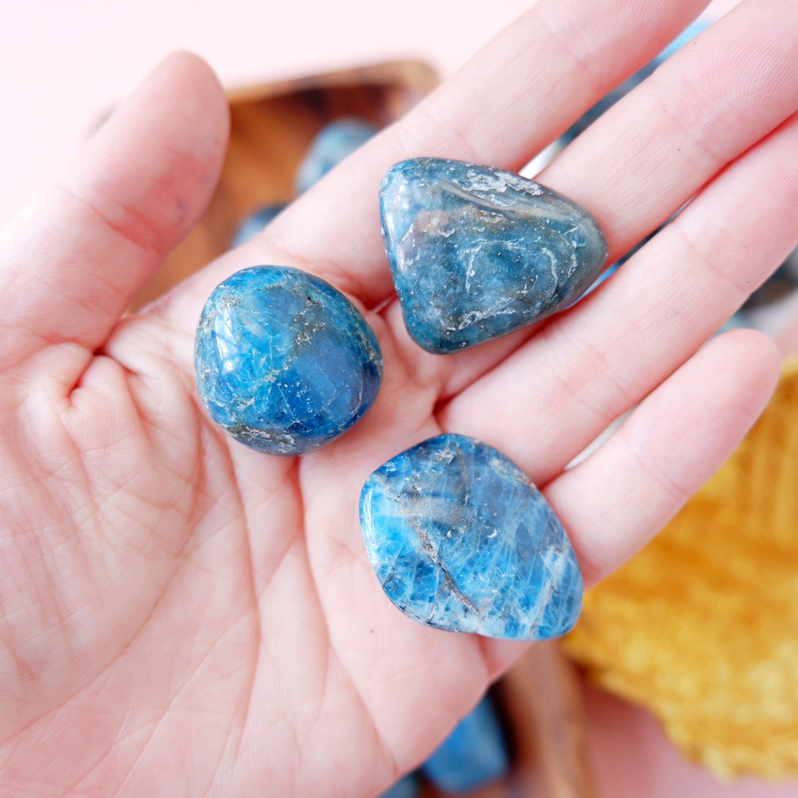 Blue Apatite Tumbled Stone – Made by KCA