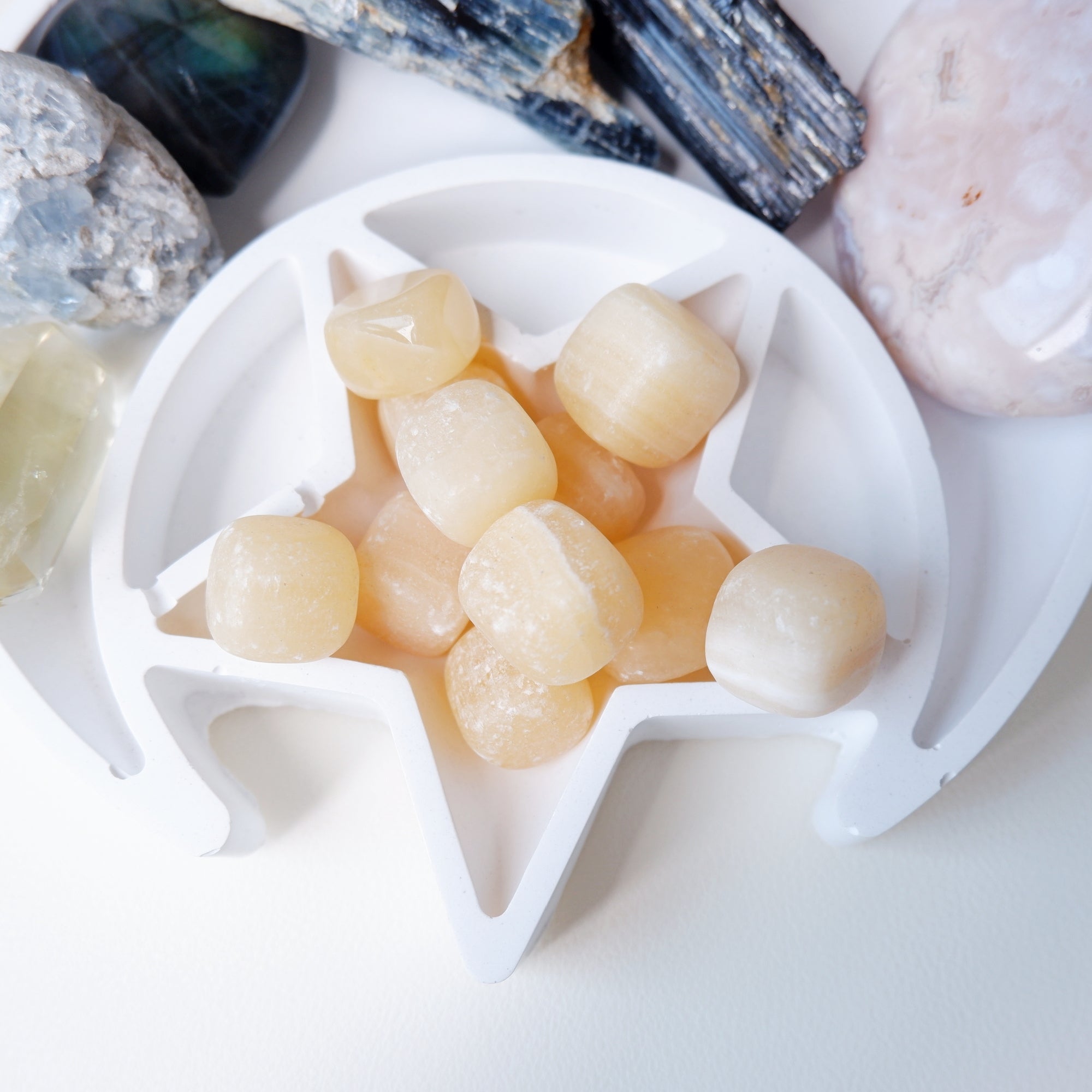 Yellow Calcite Tumbled Stone – Made by KCA